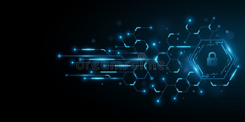 Sci Fi HUD Dashboard of Hexagons with Touch Lock Button. Glowing ...