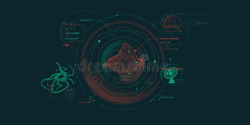 Sci-fi HUD Interface for Data Research. Stock Illustration ...