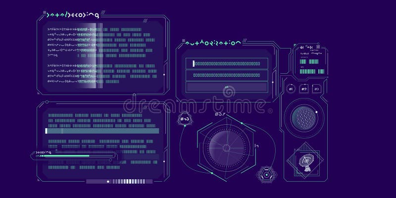 Sci-fi HUD Interface for Data Research. Stock Vector - Illustration of ...