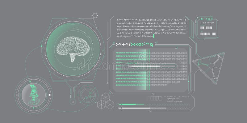 Sci-fi HUD Interface for Data Research. Stock Vector - Illustration of ...