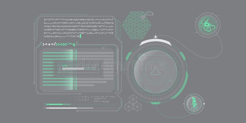 Sci-fi HUD Interface for Data Research. Stock Vector - Illustration of ...