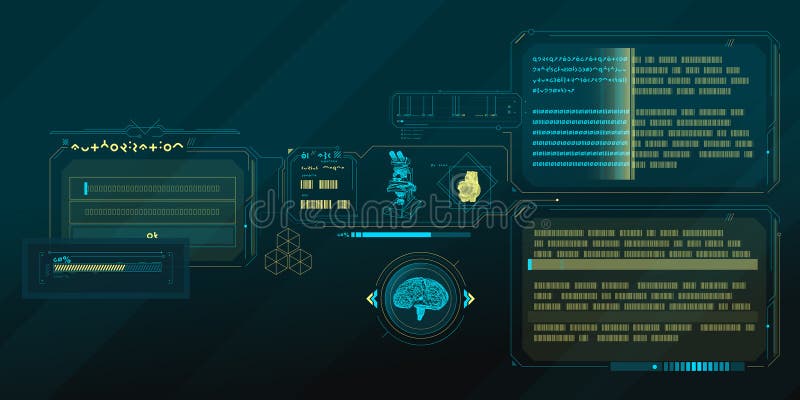 Sci-fi HUD Interface for Data Research. Stock Vector - Illustration of ...