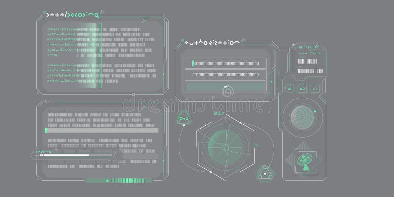 Sci-fi HUD Interface for Data Research. Stock Vector - Illustration of ...