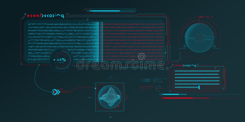 Sci-fi HUD Interface for Data Research. Stock Vector - Illustration of ...