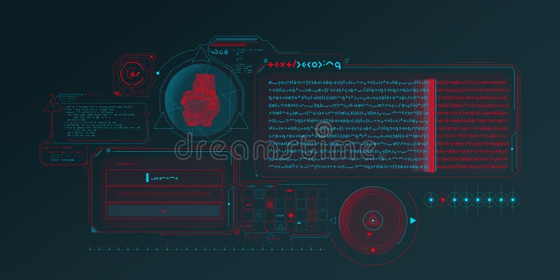 Sci-fi HUD Interface for Data Research. Stock Vector - Illustration of ...