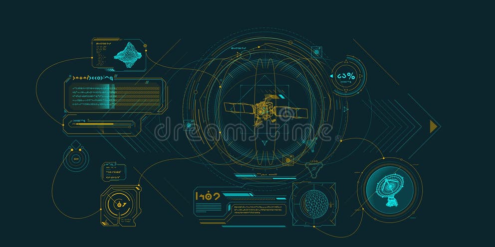 Sci-fi HUD Interface for Data Research. Stock Vector - Illustration of ...
