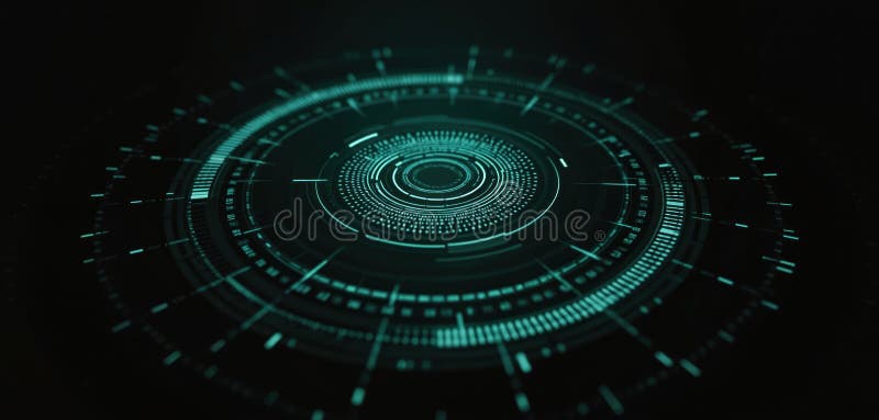 Sci-fi HUD Interface in Teal Color. Futuristic Tech, Target Area ...