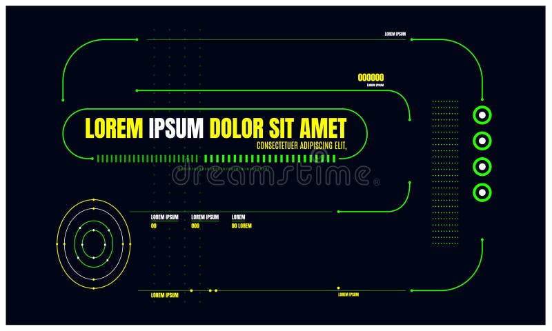 Sci Fi HUD Interface Templet Design Stock Vector - Illustration of ...