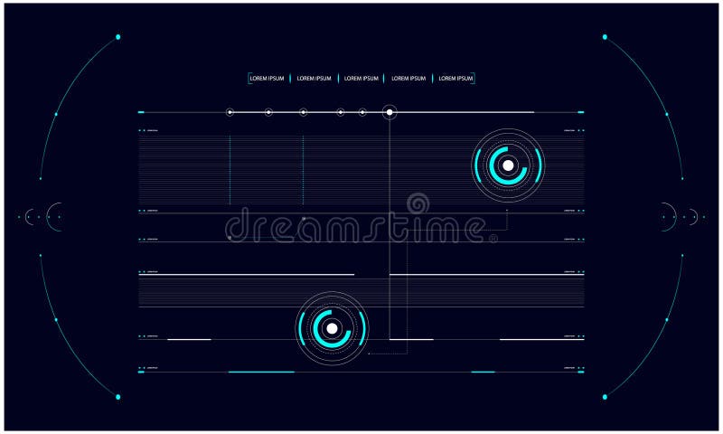Sci Fi HUD Interface Templet Design Stock Vector - Illustration of ...