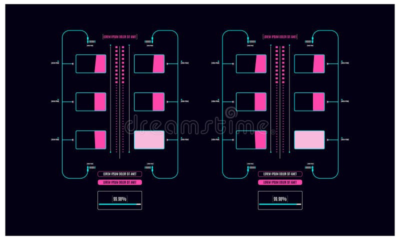 Sci Fi HUD Interface Templet Design Stock Vector - Illustration of ...