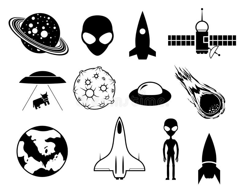 Sci-fi icons stock vector. Illustration of exploration - 57787063