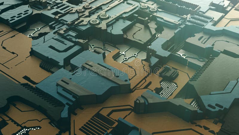 Sci Fi Industrial Background. Futuristic Concept Design Stock ...