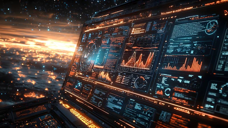 Sci Fi Infographic Engagement in Data Visualization and Analytics Stock ...
