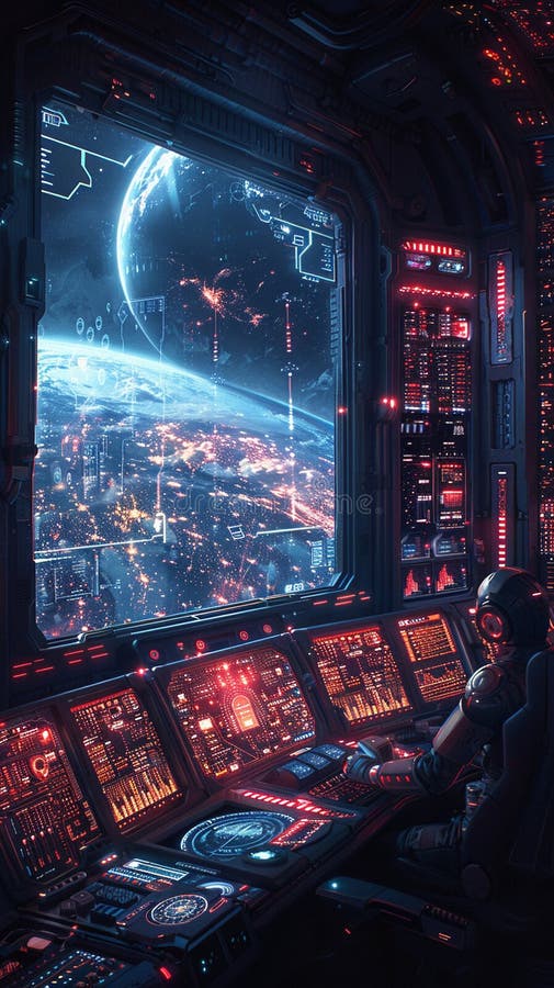 Sci-fi Inspired Command Center with Holographic Displays Touch Panels ...