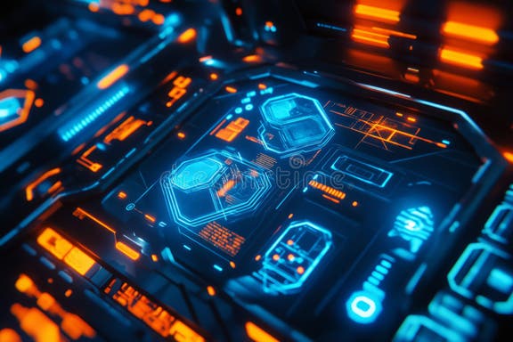 A Sci-fi-inspired High-tech Control Panel with Interactive Hexagonal ...