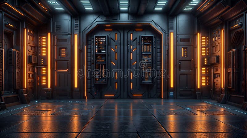 Sci Fi Inspired High Tech Wall and Gate with Digital Interfaces and ...