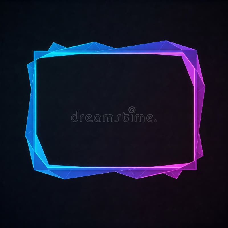 Neon Polygon Glass Structure Stock Illustration - Illustration of cyber ...