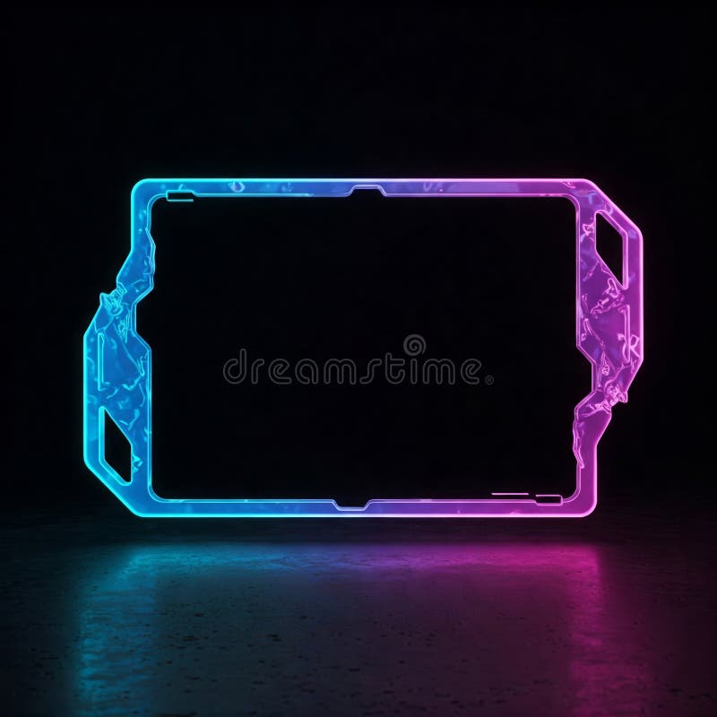 Sci-Fi-Inspired Prismatic Border Stock Illustration - Illustration of ...