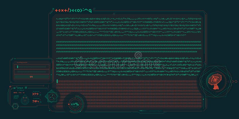 Sci-fi Interface of Data Decoding Program. Stock Vector - Illustration ...