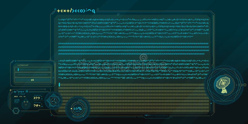 Sci Fi Interface Of Data Decoding Program Stock Vector Illustration