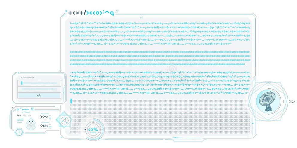 Sci-fi Interface of Data Decoding Program. Stock Vector - Illustration ...