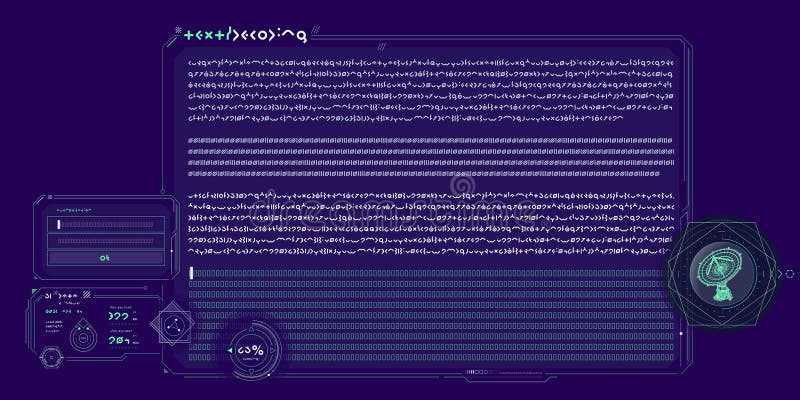 Sci-fi Interface of Data Decoding Program. Stock Vector - Illustration ...