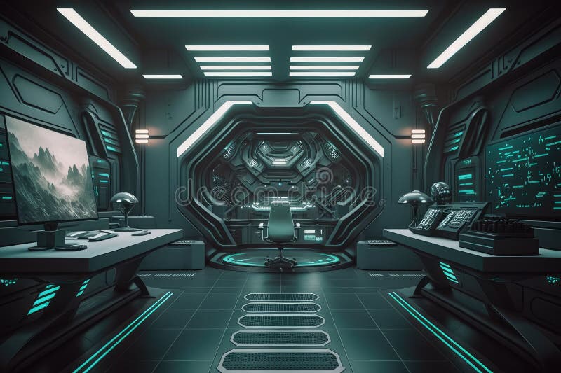 Sci-fi Interiors with Sleek and Minimalist Design, Featuring Futuristic ...
