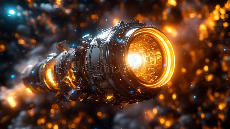 Sci-Fi Jet Engine 3D Illustration Stock Illustration - Illustration of ...