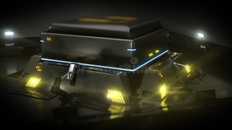 Sci-fi machine stock illustration. Illustration of data - 71799220