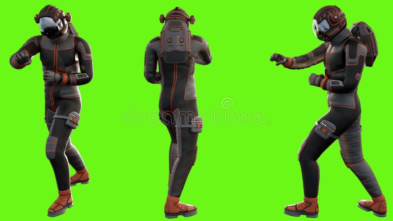 Sci Fi Man Fights on Green Screen Stock Image - Image of galaxy, cyber ...