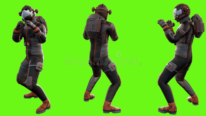 Sci Fi Man Fights on Green Screen Stock Image - Image of galaxy, cyber ...