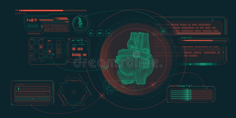 Medical Research Futuristic Interface Screen with Data Decoding. Stock ...
