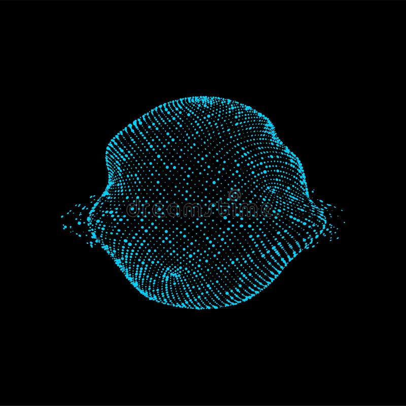 Sci Fi Mesh, Futuristic Sphere of Dots Particles Stock Vector ...
