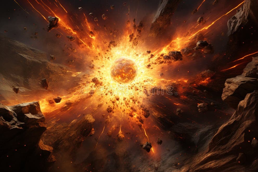 Sci-fi Meteor Explosion in the Galaxy, Sci-fi Concept, Ai Generated ...
