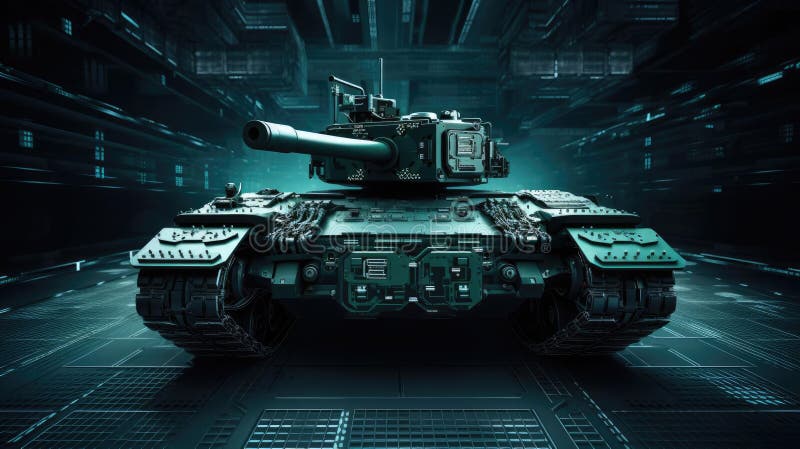 Sci-Fi Military Tank stock illustration. Illustration of cyborg - 286834197