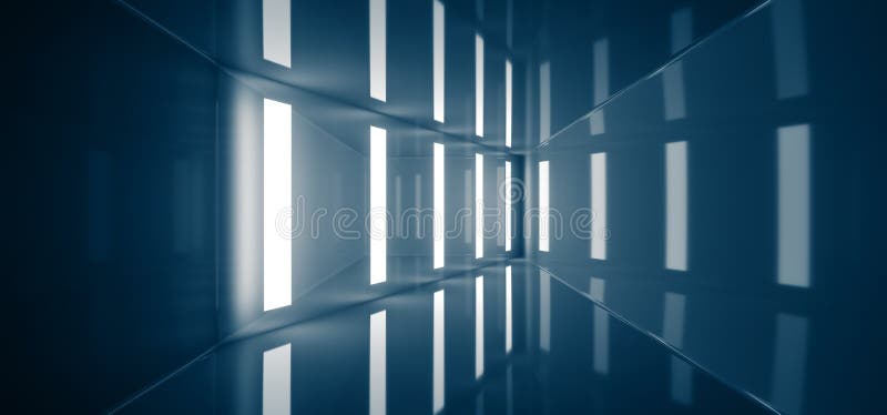 Sci-Fi Modern Dark Empty Clean Reflective Room with Bunch Ice Bl Stock ...