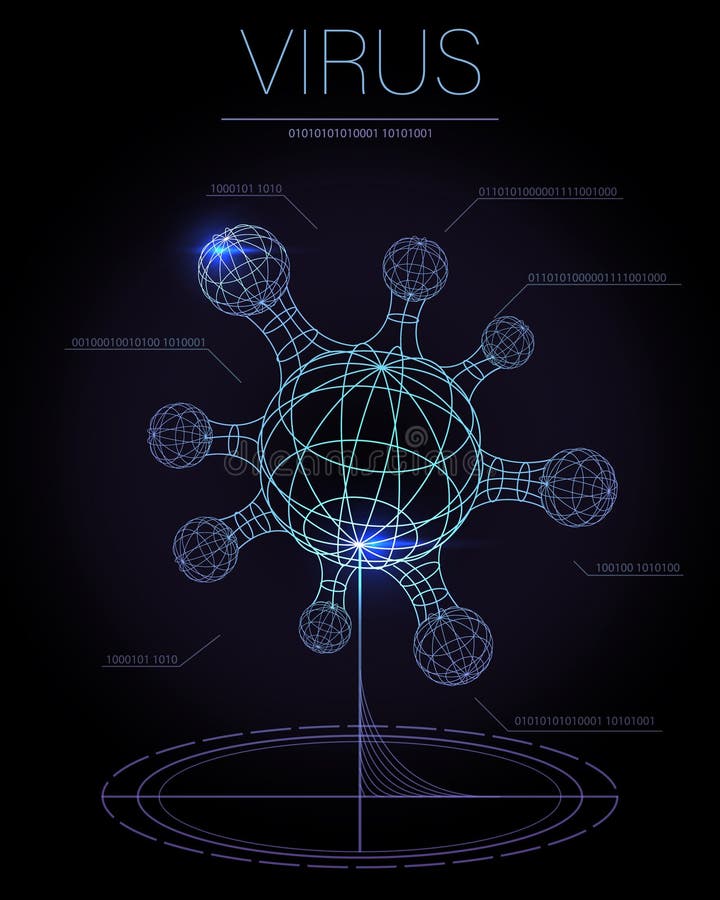 Sci Fi Molecule Shape Interface Screen Futuristic HUD Bar of the Space ...