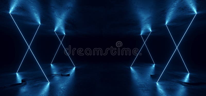 Sci Fi Neon Glowing Lights Blue Chaotic Laser Lines Cables Plugs Floor ... Sci Fi Neon Glowing Lights Blue Chaotic Laser Lines Cables Plugs Floor ...