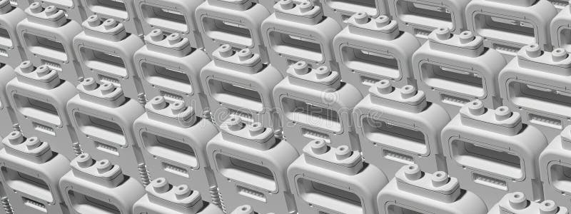 Sci-fi Objects Structures Supported by Advanced Technology Gray ...