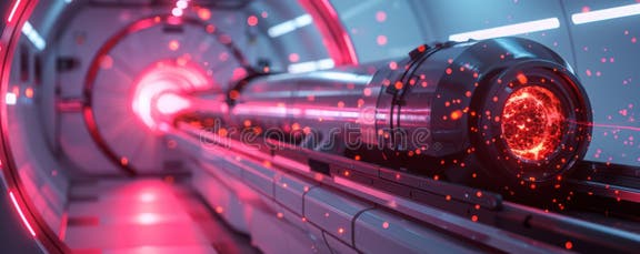 Sci-Fi Particle Accelerator Tunnel. Quantum Physics Research Technology ...