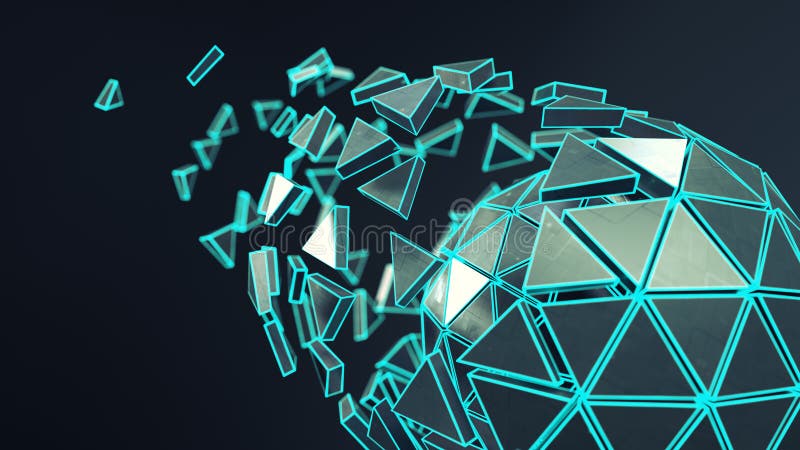 Sci-fi Polygonal Ball 3D Render Illustration Stock Illustration ...