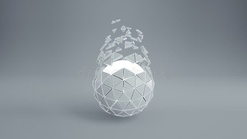 Sci-fi Polygonal Ball 3D Render Stock Illustration - Illustration of ...