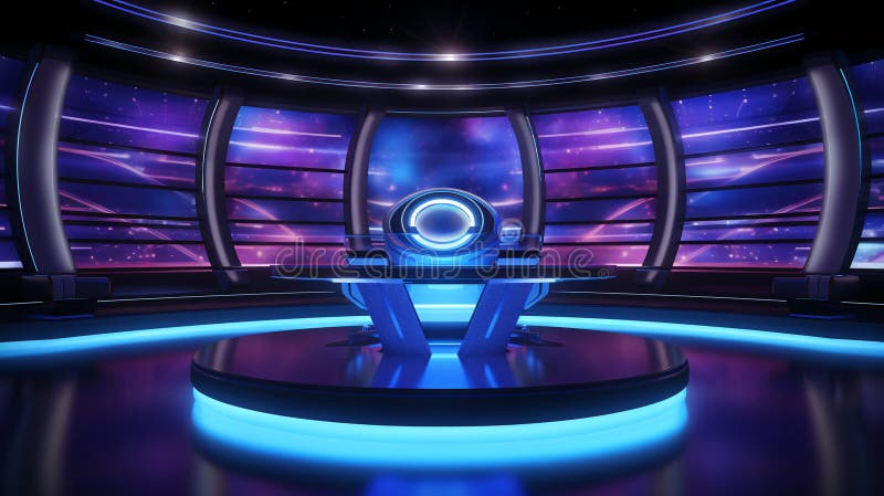 Futuristic Neon Game Show Studio with High-Tech Design and Vibrant ...