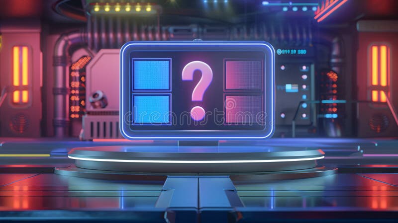 Futuristic Neon Game Show Studio with High-Tech Design and Vibrant ...