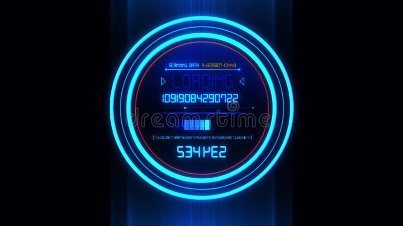 Blue HUD Data Loader Interface Loopable Graphic Element Stock Video ...