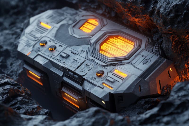 A Sci-fi Research Outpost on an Alien Planet, Featuring Hexagonal ...