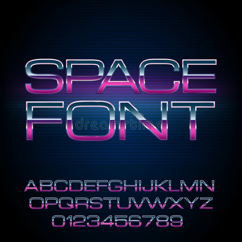 Sci-Fi retro font stock vector. Illustration of fantastic - 86114477