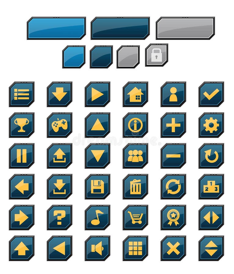 Sci-fi Robot Game Button Set Stock Vector - Illustration of buttons ...