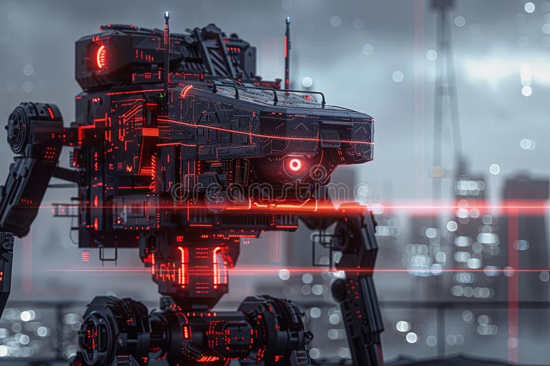 A Sci-fi Robot Navigates a Futuristic City, Blending Seamlessly with ...