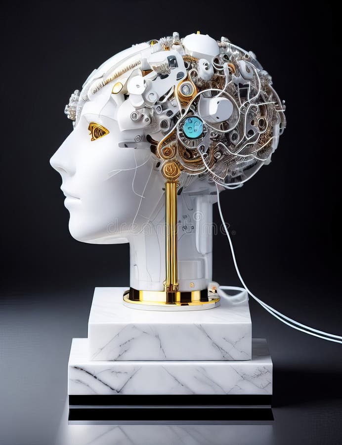 Sci-fi Robotic Brain Organ, System Cyborg Brain. Generative AI Stock ...